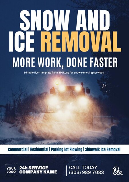 Free Editable Snow Removing Service Designs