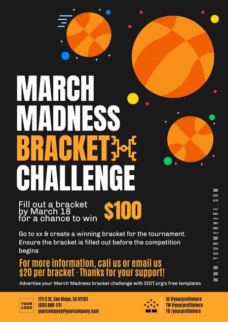 Create March Madness bracket and poster designs