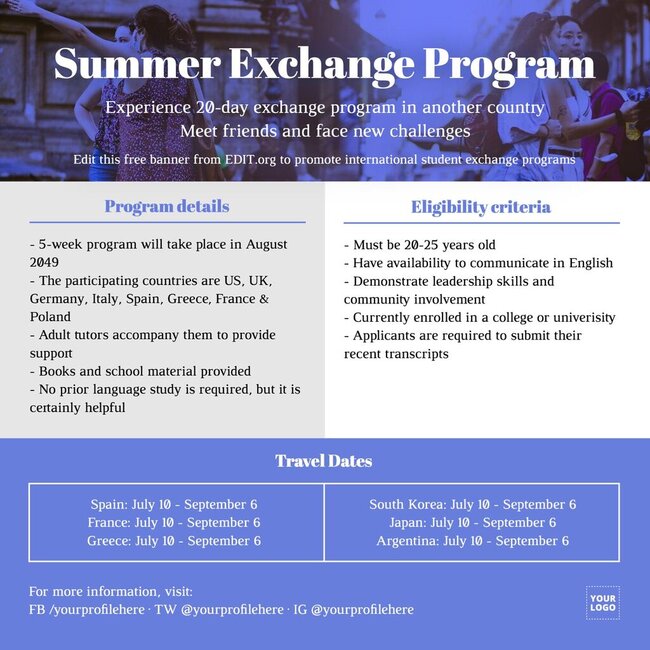 Designs to Promote Exchange Programs