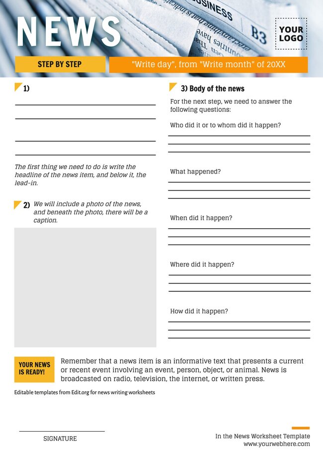 In the News Worksheets for Students