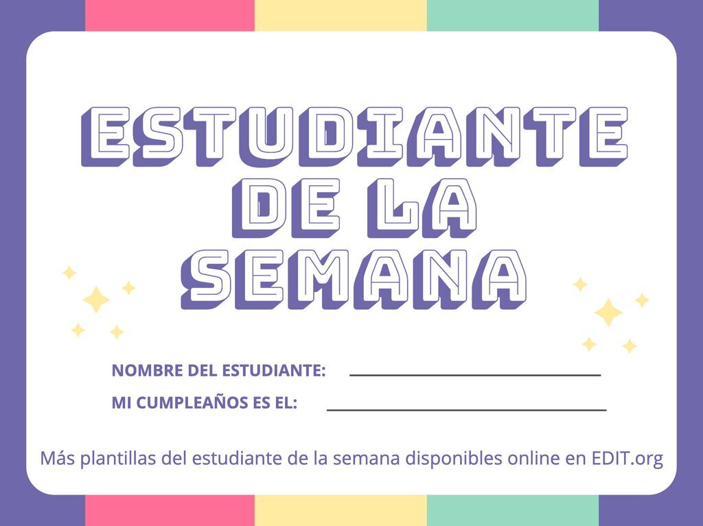 Carteles editables del Estudiante de la Semana