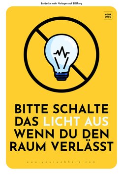 Kostenlose Vorlagen für Schalte das Licht aus Schilder
