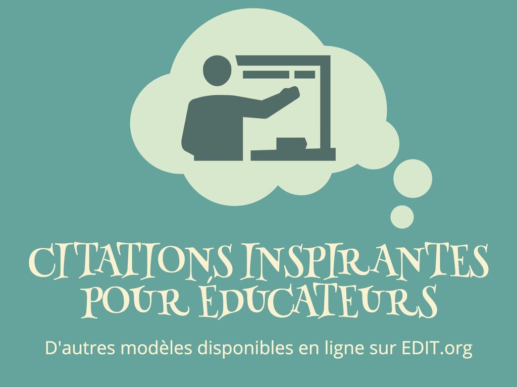 Designs gratuits avec citations inspirantes pour éducateurs