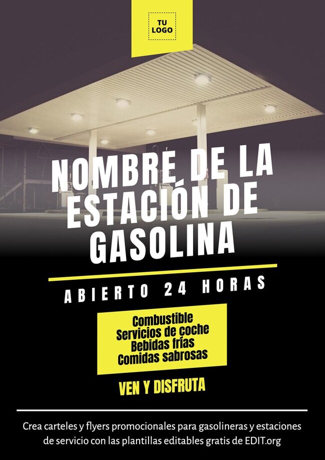 Carteles para gasolineras editables online