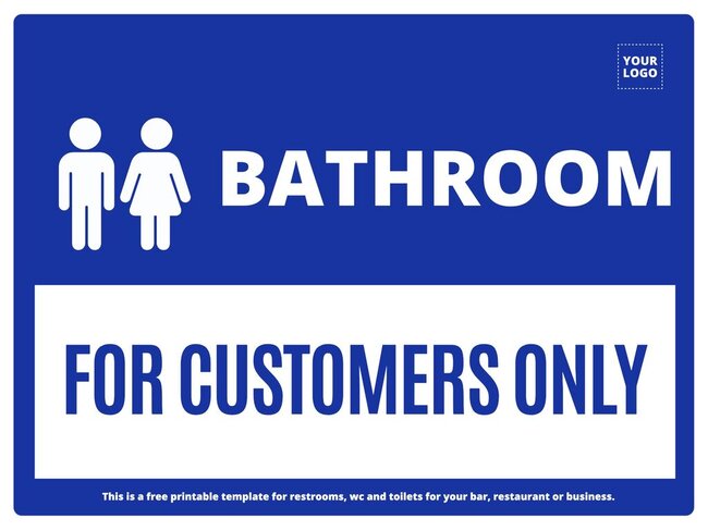 Customizable Restroom signs for customers only