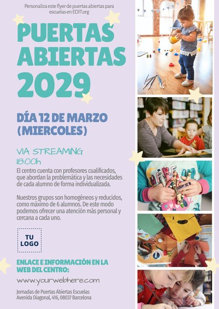 Flyers de Jornada de Puertas Abiertas para escuelas