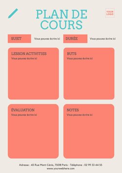 Modèles de plans de cours modifiables et imprimables