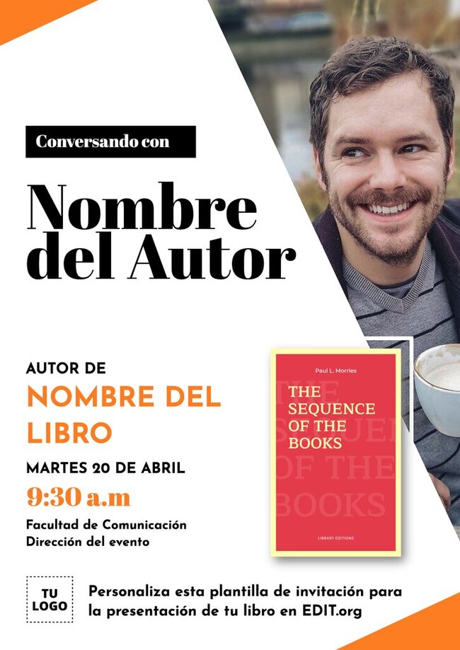 Invitaciones editables para presentaciones de libros