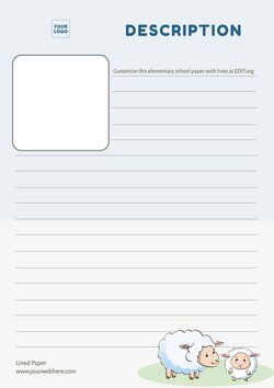 Free Elementary Lined Paper to print