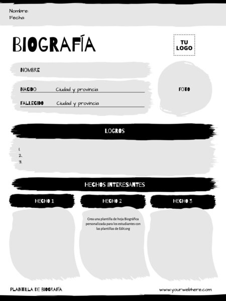 Plantillas para Biografias editables gratis