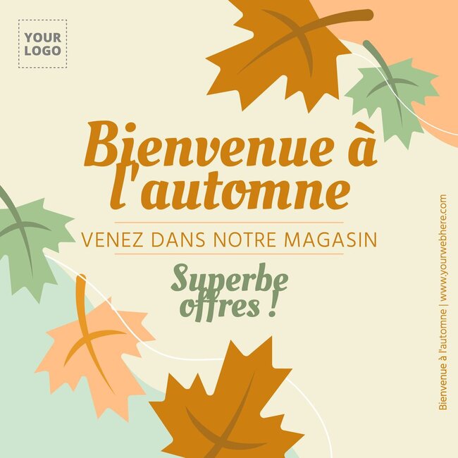 Modèles modifiables de bannières de bienvenue pour l'automne