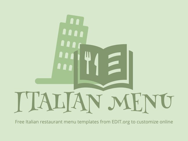 Italian Menu Templates to Customize Online