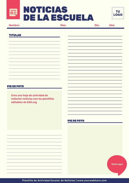 Escribe una Noticia: Fichas de primaria para imprimir