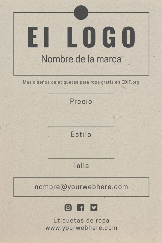 Plantillas para Etiquetas de Ropa gratis