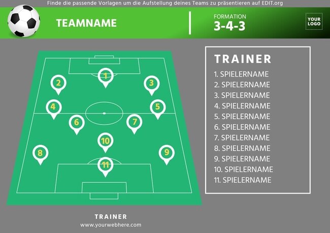 Vorlagen für Teamaufstellungen zum Ausdrucken anpassen