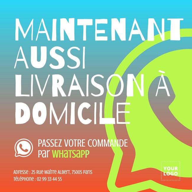 Modèles d'affiches de livraison à domicile