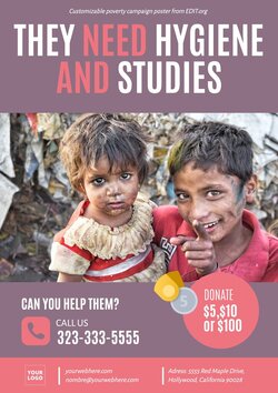 Editable poverty poster templates