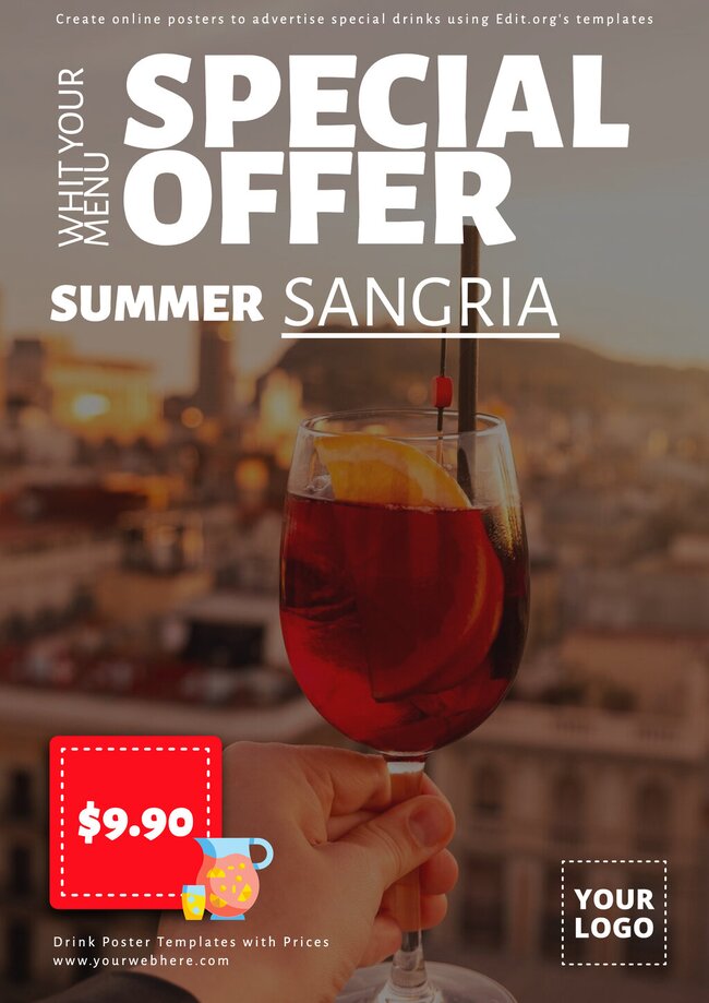 Create Drink Posters with Prices for Free