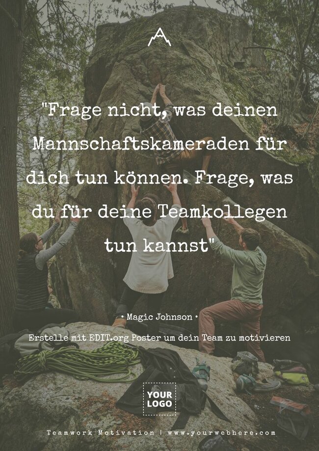 Plakate mit motivierenden Teamwork Zitaten