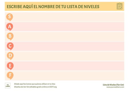 Creador de Tier List gratis online