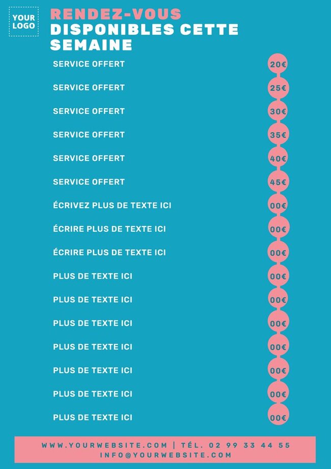 Modèles de liste de prix