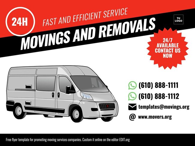 Editable Templates for Transportation and Moving Companies' Ads