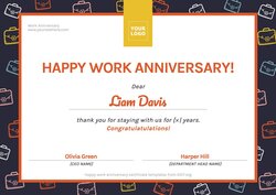 Work Anniversary Card Templates to Customize