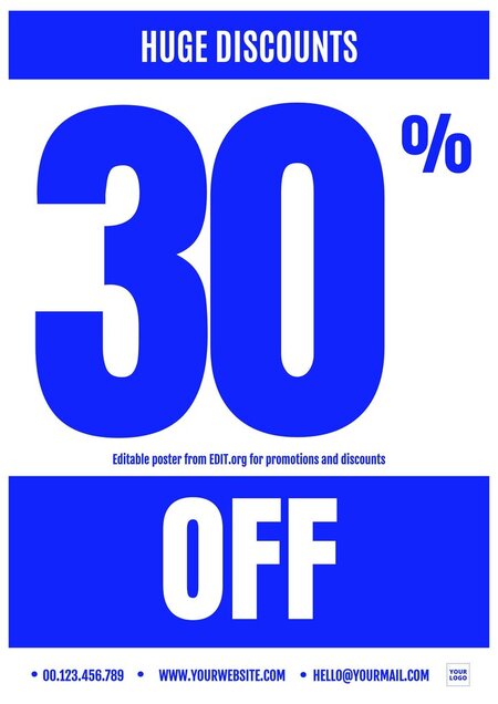 Editable Offer and Promotion Posters