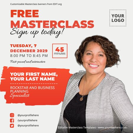 Create Masterclass Flyer Templates Online