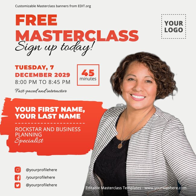 Create Masterclass Flyer Templates Online