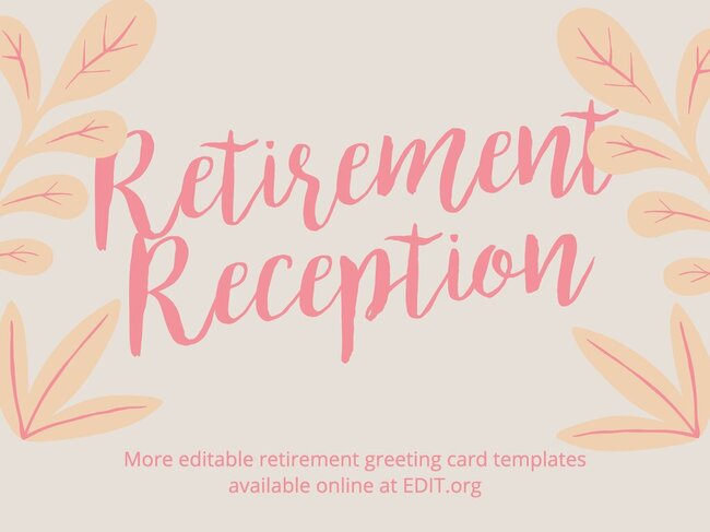 Customizable retirement card templates