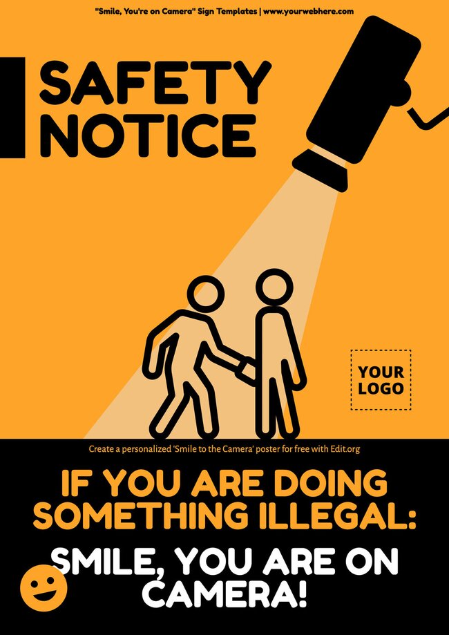 Smile, You Are On Camera Sign Templates