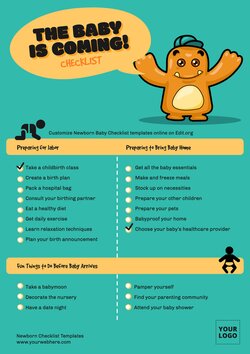 Printable Newborn Checklist Templates