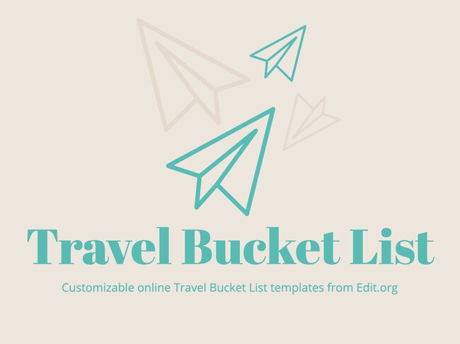 Travel Bucket List Templates Online