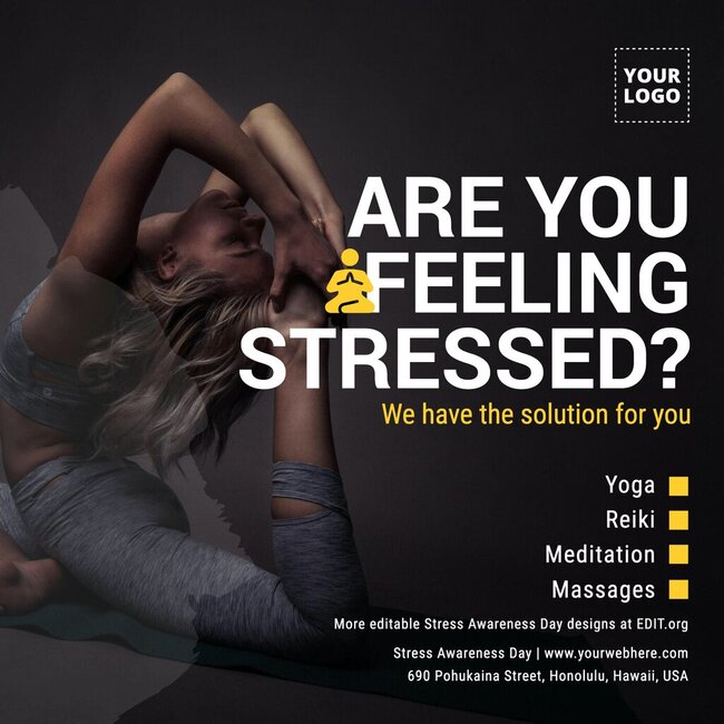 Create National Stress Awareness Day Posters Online