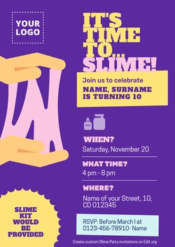 Create Slime Party Invitations Online