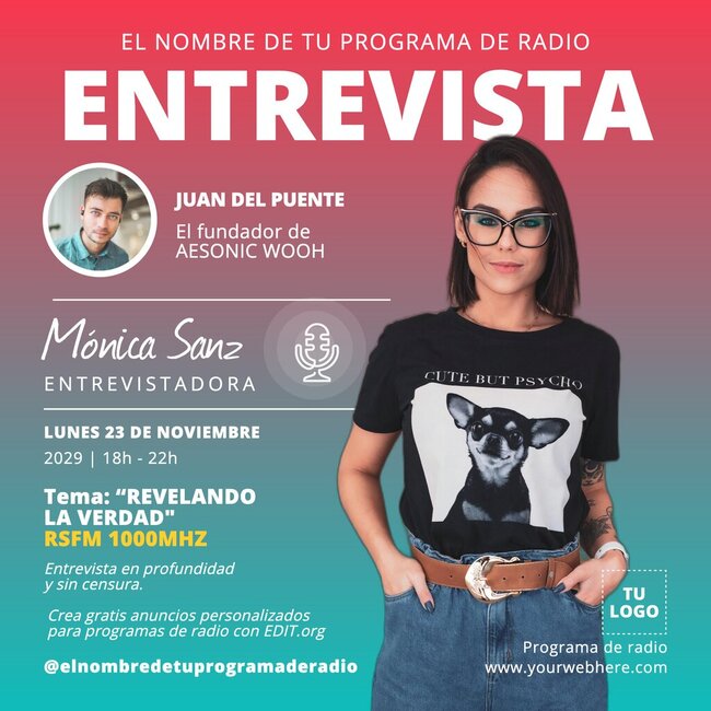 Diseña flyers para Programa de Radio con plantillas editables