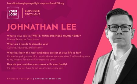 Customizable Employee Spotlight Templates