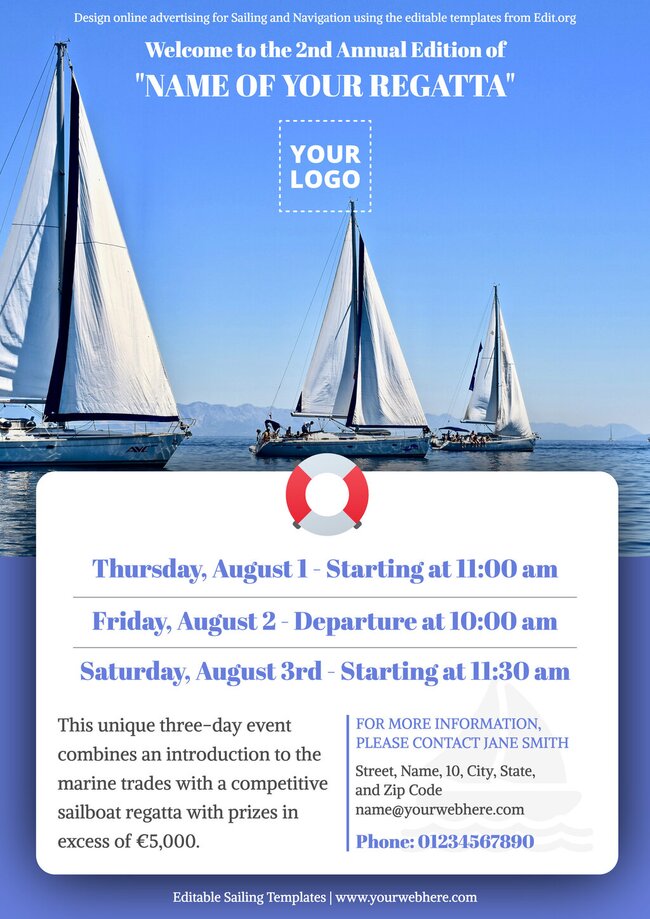 Customizable Sailing Poster Templates