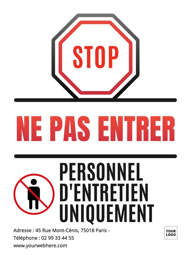 Panneaux d'interdiction et de restriction à éditer et à imprimer