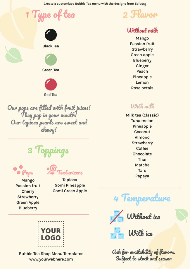 Bubble Tea Poster Designs to Customize