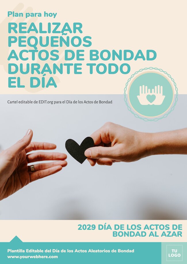 Crea pósters del Día de los Actos de Bondad al Azar