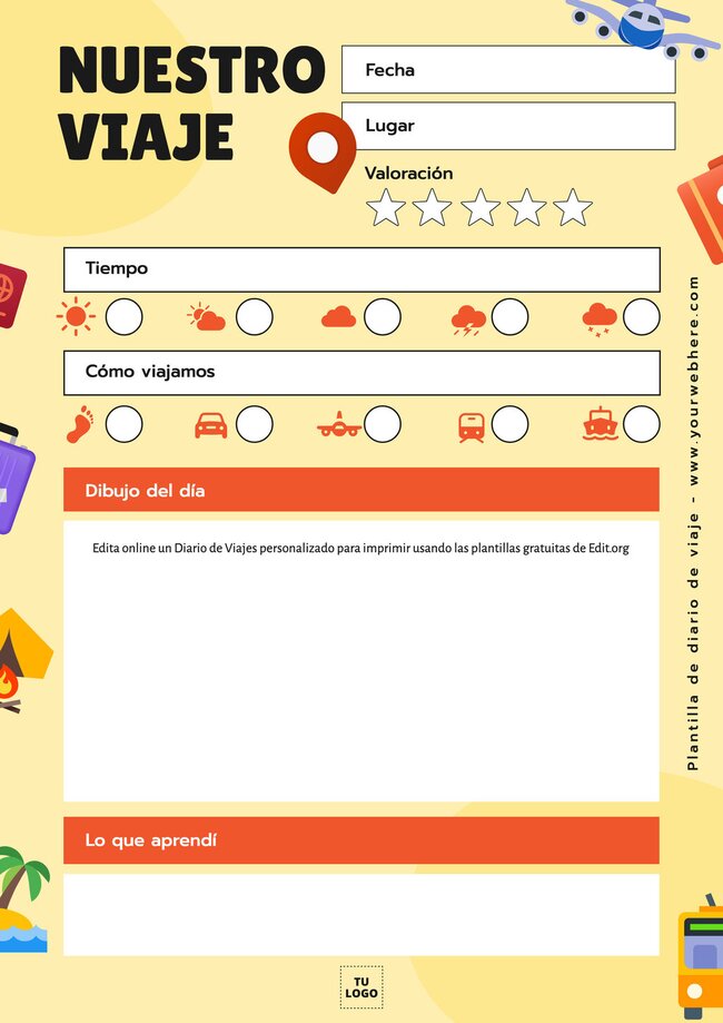 Crea Fichas de Diario de Viaje con plantillas