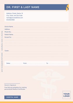 Printable Doctor's Note Templates for Work Absence