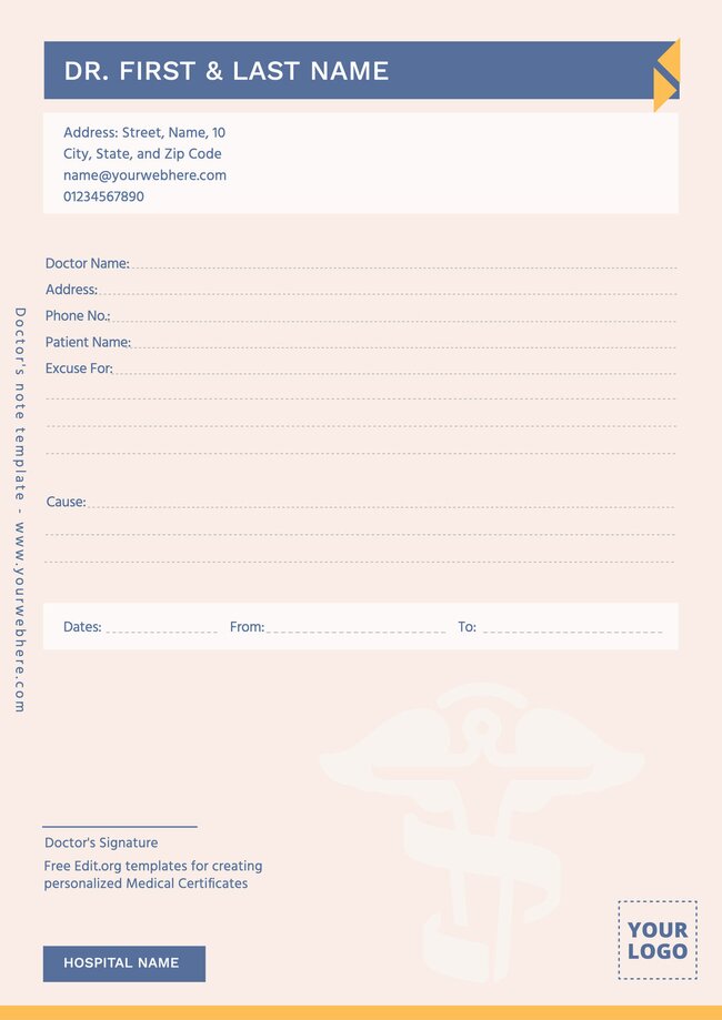 Printable Doctor's Note Templates for Work Absence