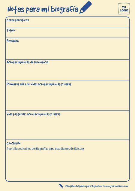 Plantillas para Biografias editables gratis