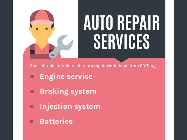 Designs for mechanical workshop promotions