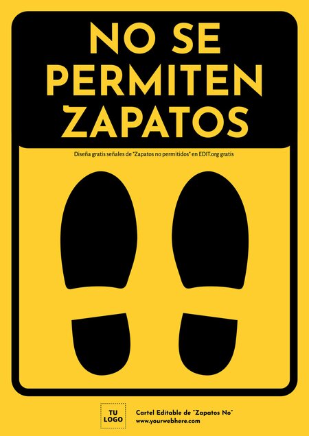Personaliza un cartel de Quitarse los Zapatos Personaliza un cartel de Quitarse los Zapatos