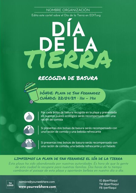 Diseña gratis carteles del Día de la Tierra