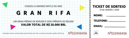 Modelos de bilhetes de rifa para impressão